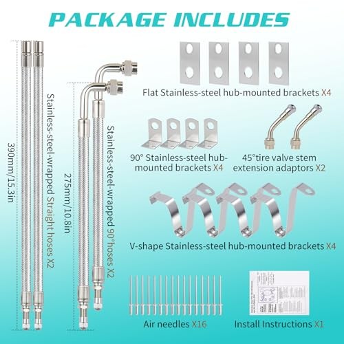 Dually Valve Stem Extenders Kit, Double Tires Air Inflation Kit ...