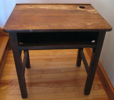 Original Vintage Milton Bradley Oak School Desk | eBay