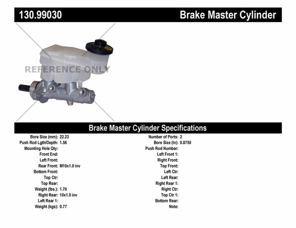 Brake Master Cylinder-Premium Centric 130.99030 fits 07-20 Toyota ...