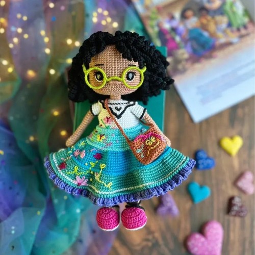 Mirabel Doll Amigurumi, Curly Hair Girl, Handmade Crochet Amigurumi Toy ...