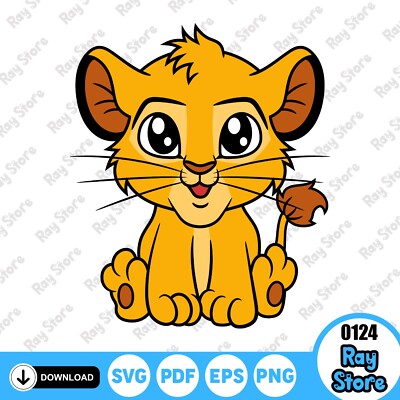 Lion King svg, Simba Svg, Simba chibi, Cut files for Cricut, Silhouette ...