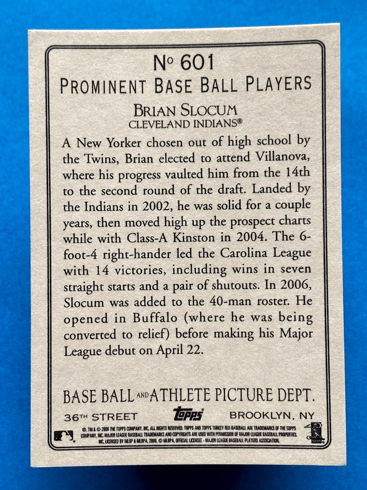 2006 Topps Turkey Red Brian Slocum #601 | eBay