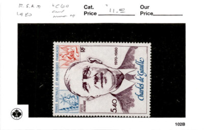 French Southern Antarctic, Postage Stamp, #C60 Mint NH, 1980 De Gualle ...