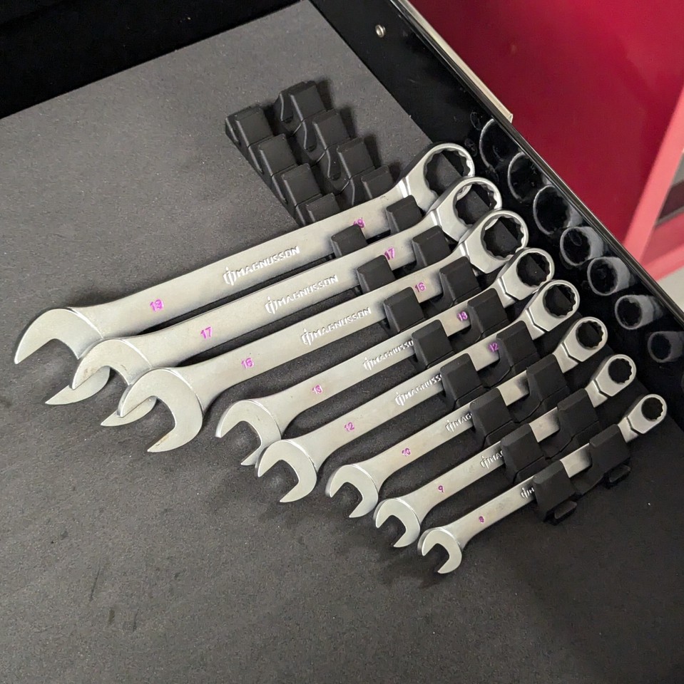Magnetic Spanner Holder - Wrench Rack Stand - Mechanic Toolbox Drawer ...