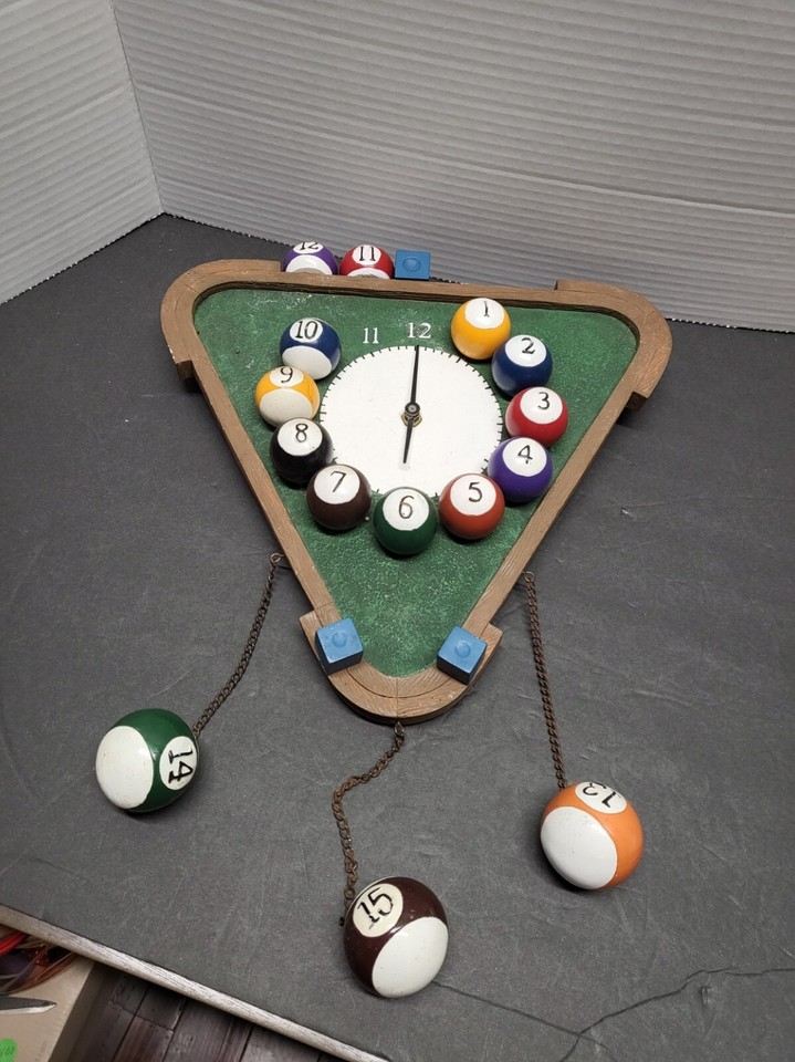 Pool Ball Clock Billiards Triangle Rack Wall by Collections ETC 2004 ...