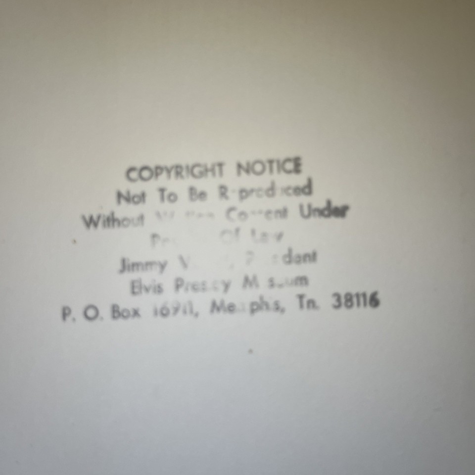 Elvis Presley 8X10 Jimmy Velvet E.P. Museum Original Copyright Photo ...