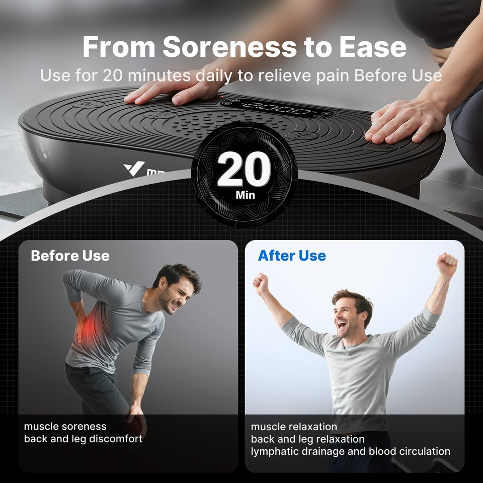 MERACH ‎V33 Vibration Plate Exercise Machine for Lymphatic Drainage ...