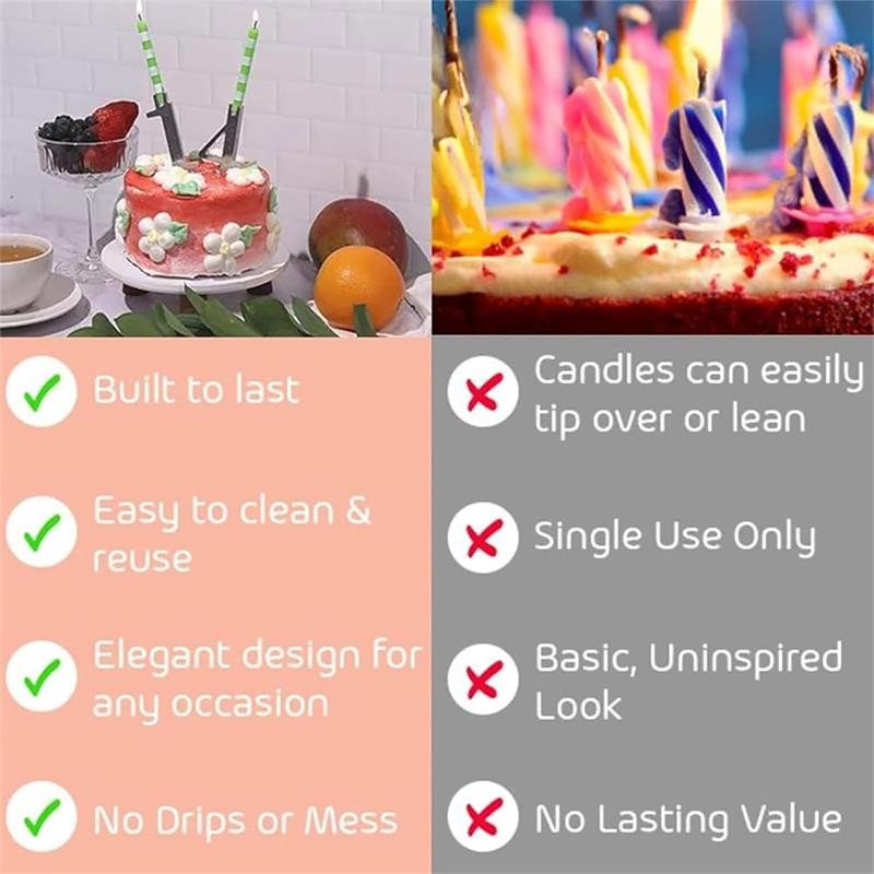 Reusable Number Birthday Candle Holder Set,Cake Topper Decor, Cake ...