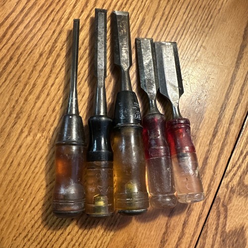 Vintage Wood Chisels, Buck Bros., Stanley, Lot Of 5, Woodworking, Shop ...