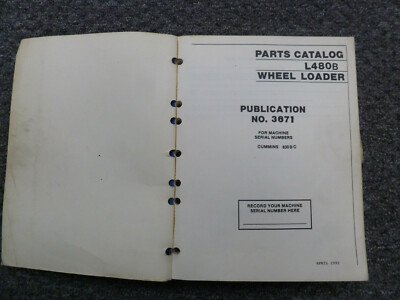 Clark Michigan L480B Wheel Loader Parts Catalog Manual S/N 830BC | eBay