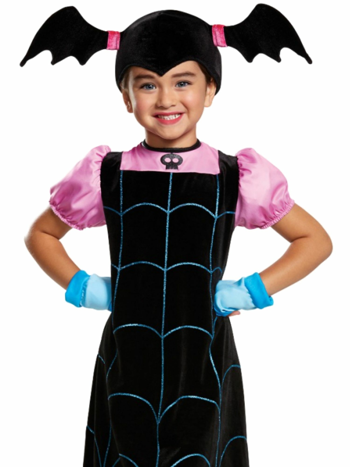 Disney Girls Black Velour Vampirina Halloween Costume Vampire Dress S 4 ...