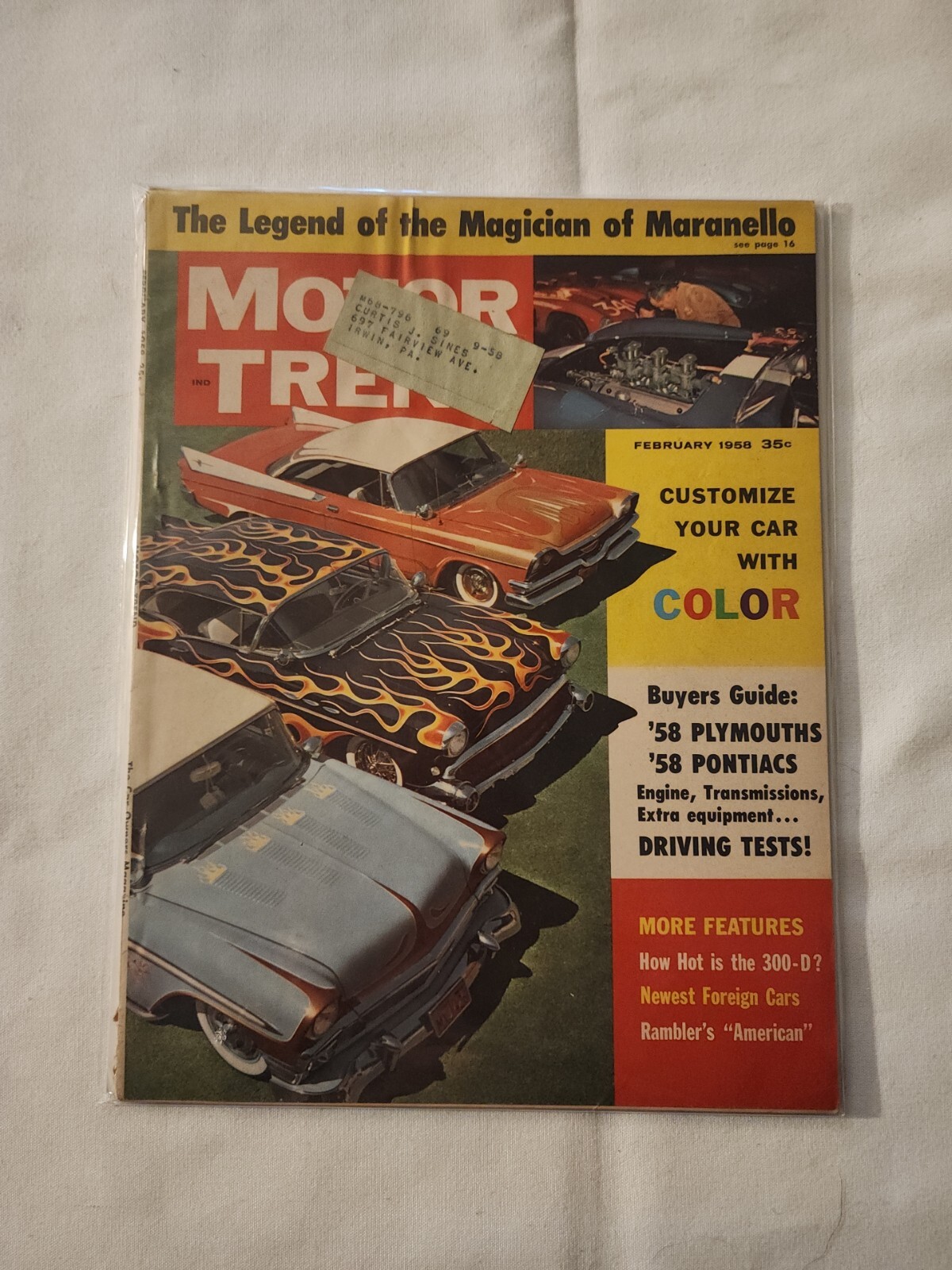 1958 February MOTOR TREND 58 Plymouth 58 Pontiac (CP31) | eBay