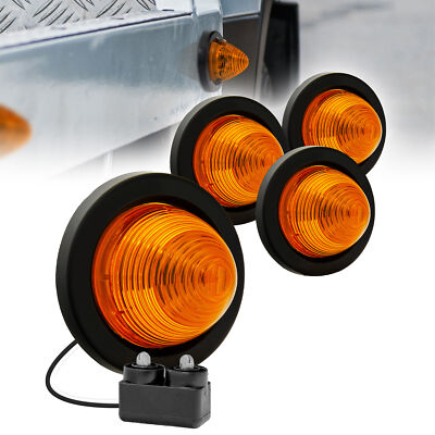 4pc 2" Amber Beehive LED Marker Light for Boat Trailer Truck DOT SAE P2 ...