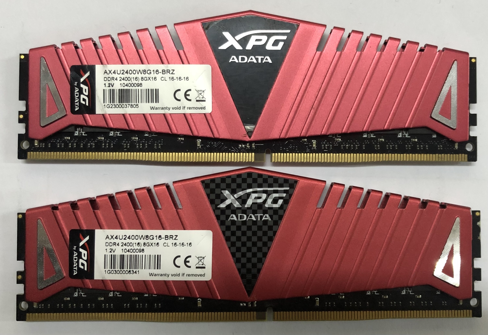 ADATA XPG 16GB kit 2x8GB DDR4 2400MHZ AX4U2400W8G16-BRZ DIMM GAMING RAM ...