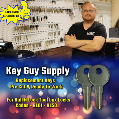 RL001-RL050, Pair of keys for Roll N Lock truck cap locks. Pre Cut to ...