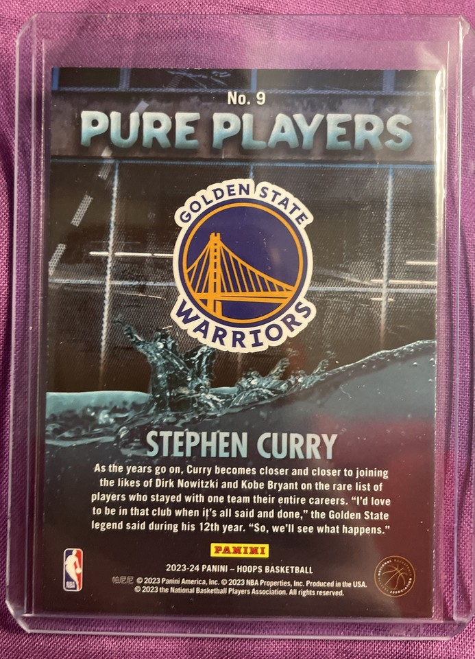 2023-24 Panini Hoops Stephen Curry Pure Players Holo Foil #9 Warriors ...
