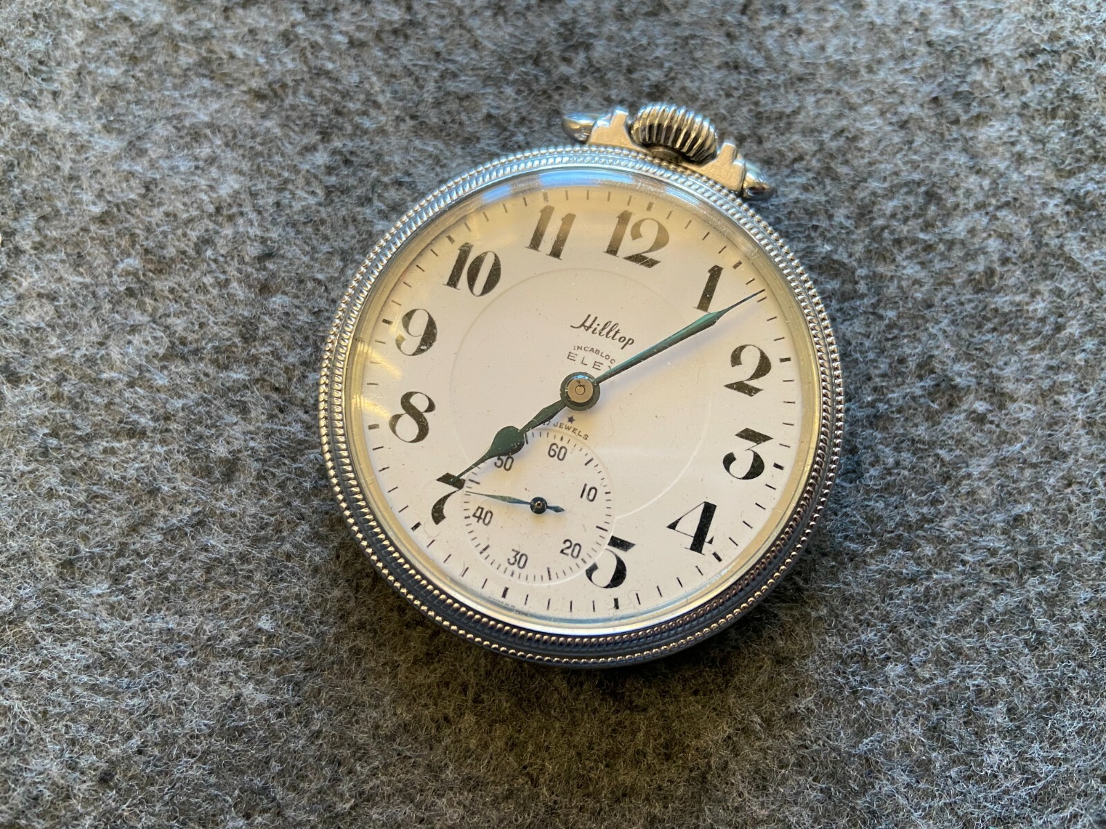 Swiss Made Hilltop Elex 17 Jewels Incabloc Mechanical Wind Up Pocket ...