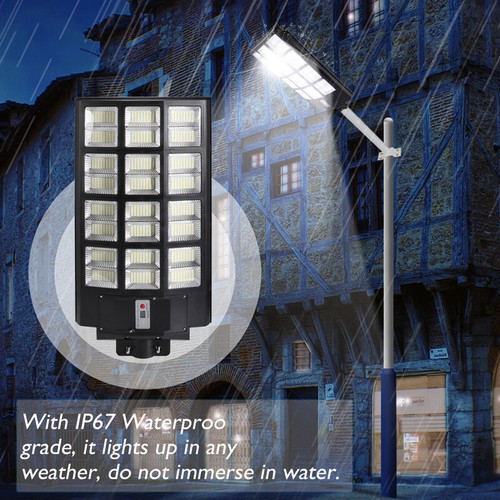 1600W LED Solar Street Lights 6000K Dusk to Dawn Street Light with ...