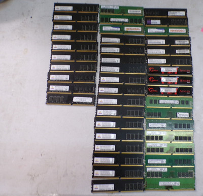 LOT OF 44 - 8GB DDR4 PC4 DIMM RAM - Desktop Memory Various Brands ...