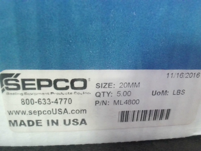 Sepco ML4800 Pump Packing 20MM - New In Box | eBay