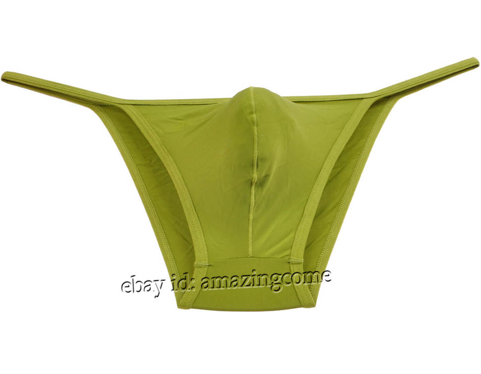 Men Pouch String Bikini Brief Solid Sexy Guys Underwear Rope Briefs ...