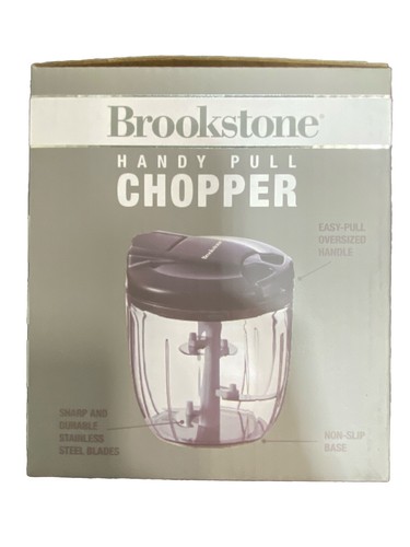 Brookstone Mini Pull Chopper - 3 Stainless Steel Blades - New In Box | eBay