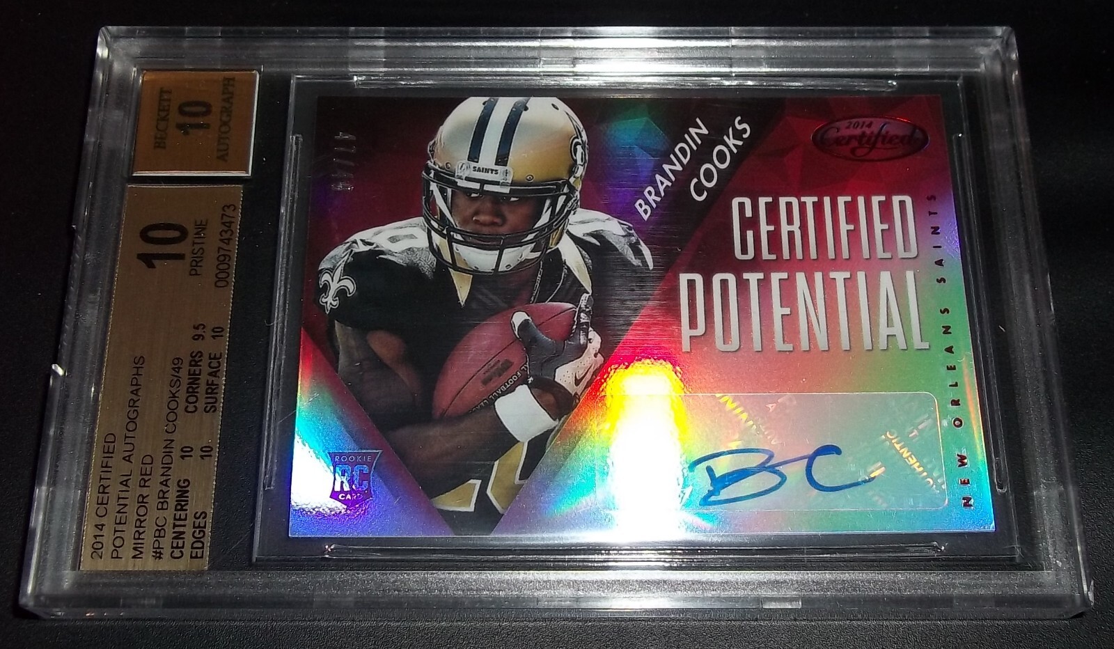 (#/49) SP BGS Pristine 10 10 Autograph Rc Brandin Cooks Auto 2014 ...