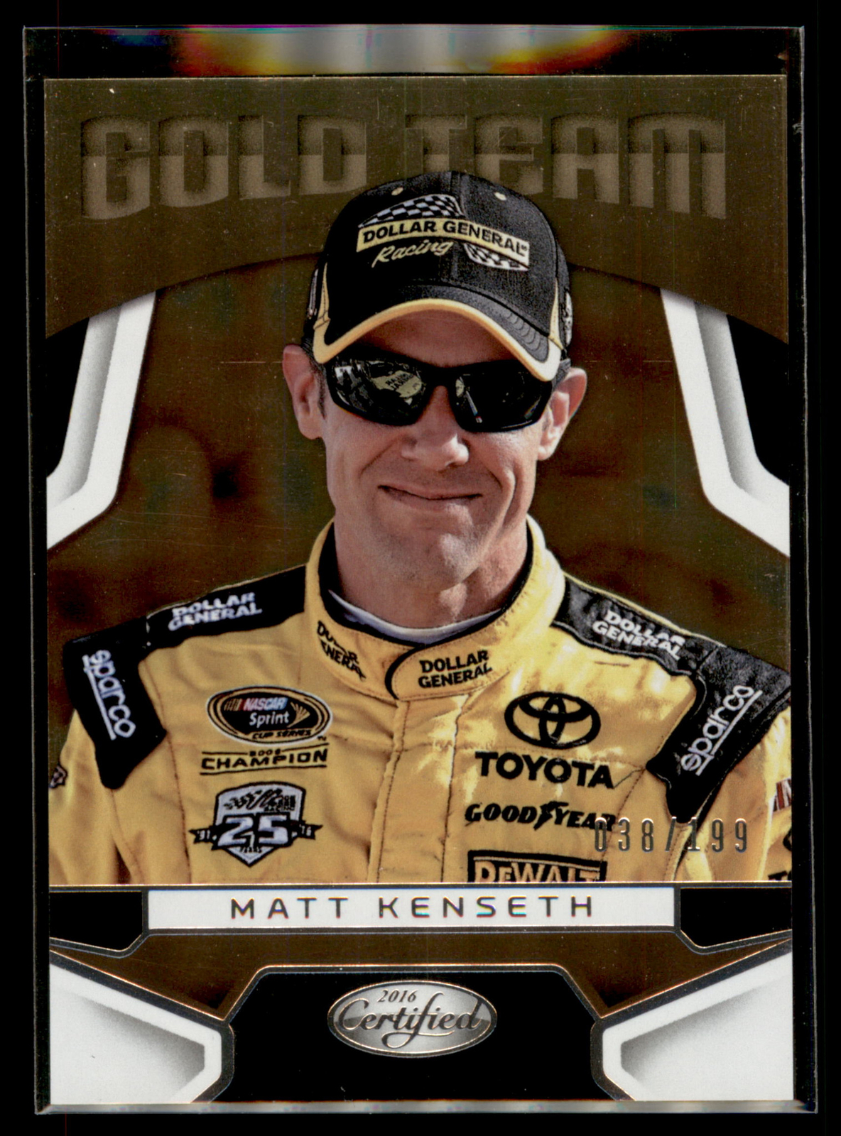 2016 Panini Certified Racing NASCAR Gold Team #GT17 Matt Kenseth #38/ ...