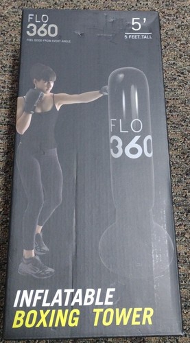 NEW FLO 360 Inflatable 5' Boxing Tower Black Foot Pump Durable PVC Anti ...