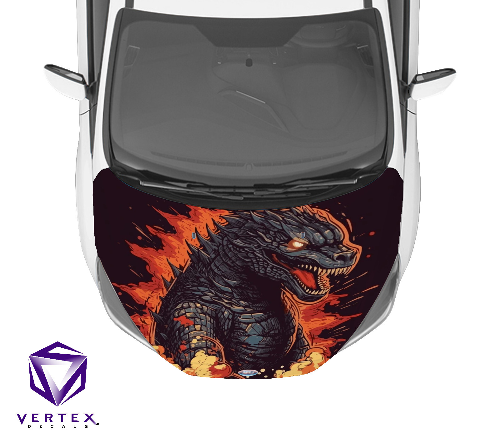 Godzilla Anime Hood Wrap 3 Weatherproof Vinyl Decal 50"X60" 1-YR ...