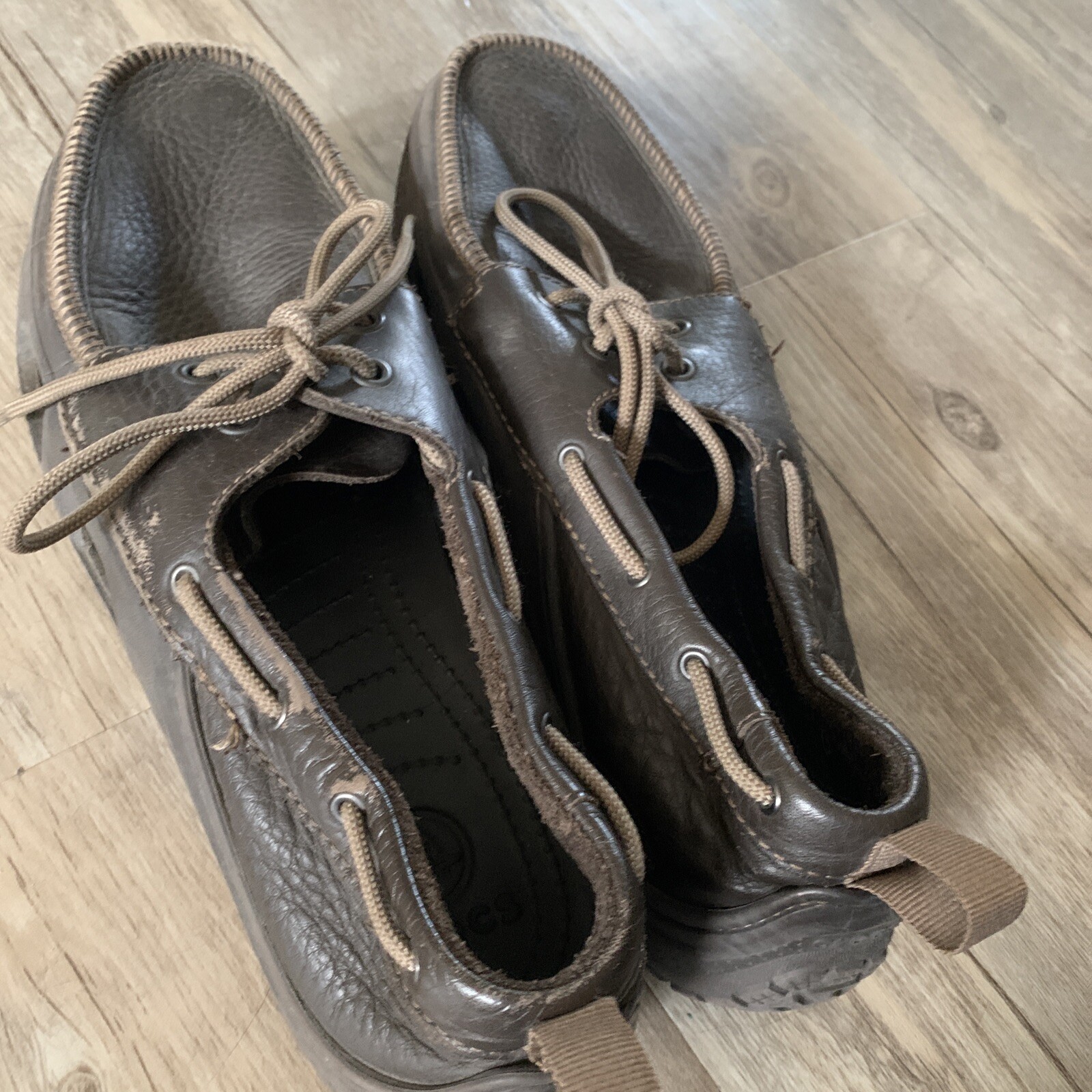 Crocs Men’s Beach Lace-Up Boat Shoes Loafers Brown R… - Gem