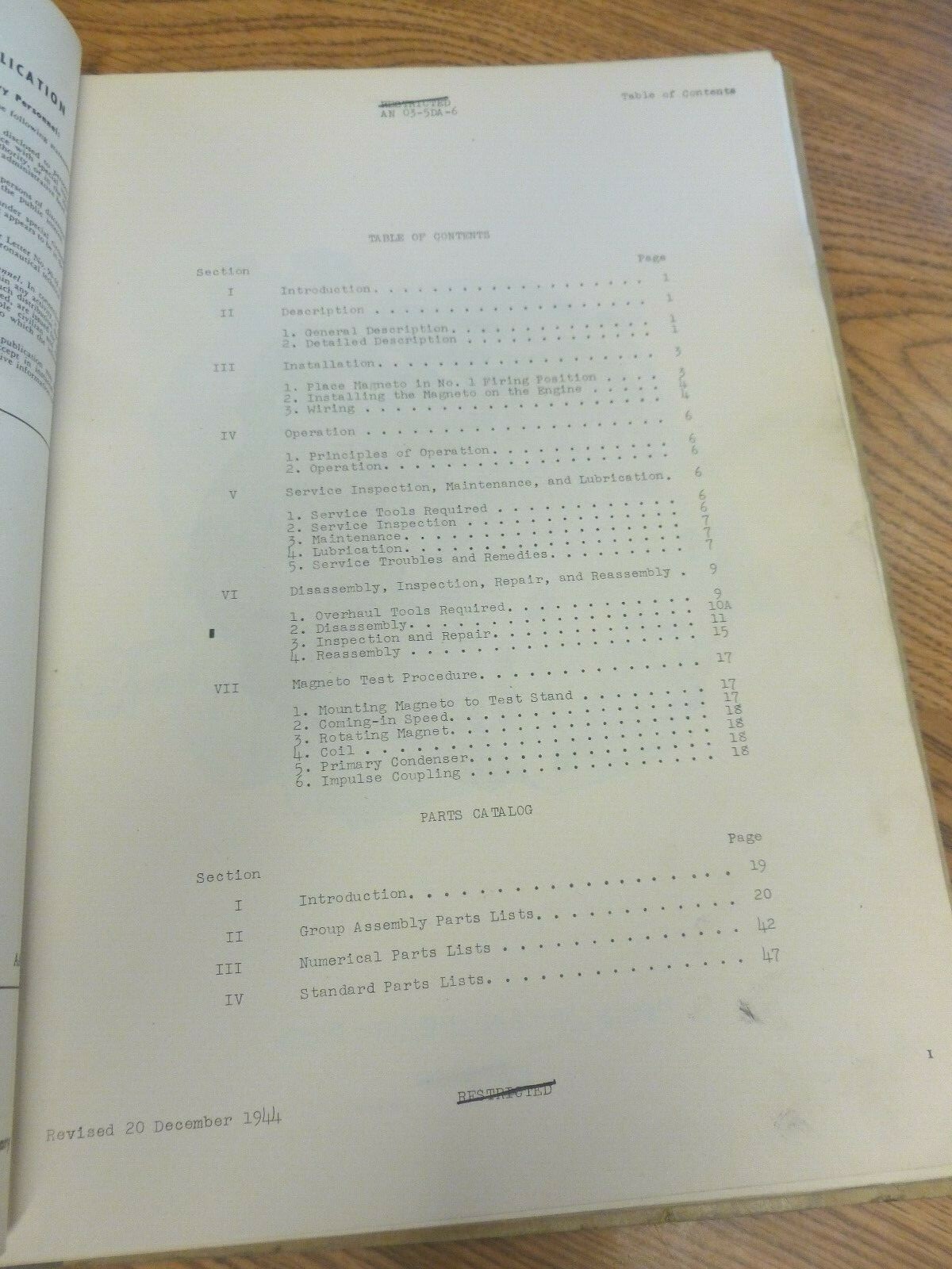 Vintage WWII ERECTION & MAINTENANCE BENDIX MAGNETO HANDBOOK (Aviation ...