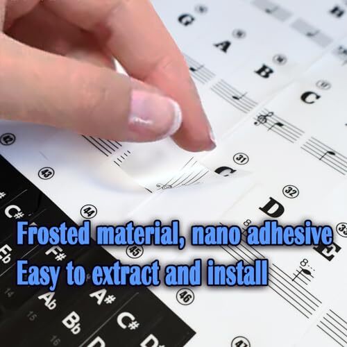 Piano Keyboard Stickers with Piano Chord Chart,for 88/61/54/49 Key,Note ...
