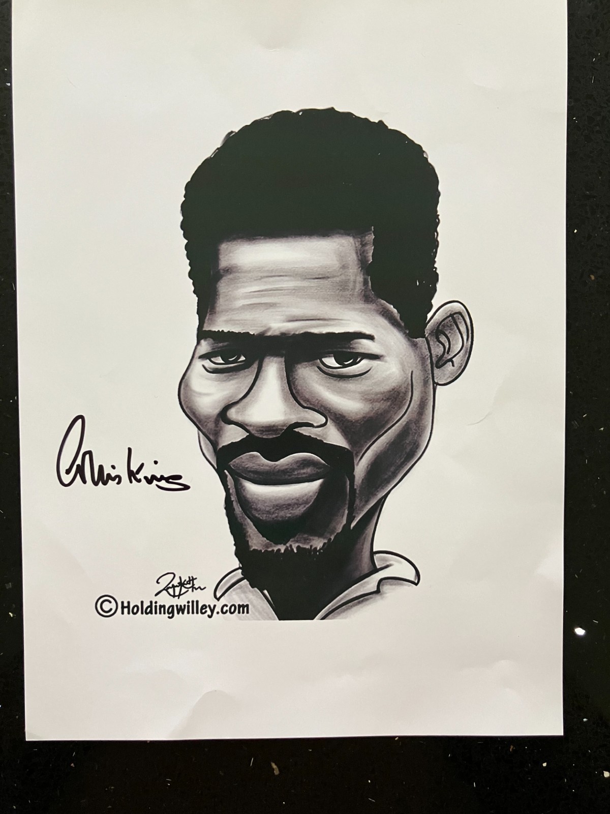 Hand signed caricature of West Indian cricketer Collis King | eBay UK