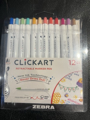 ClickArt Retractable Marker Pen, Fine Point, 0.6mm, Assorted Light Ink ...