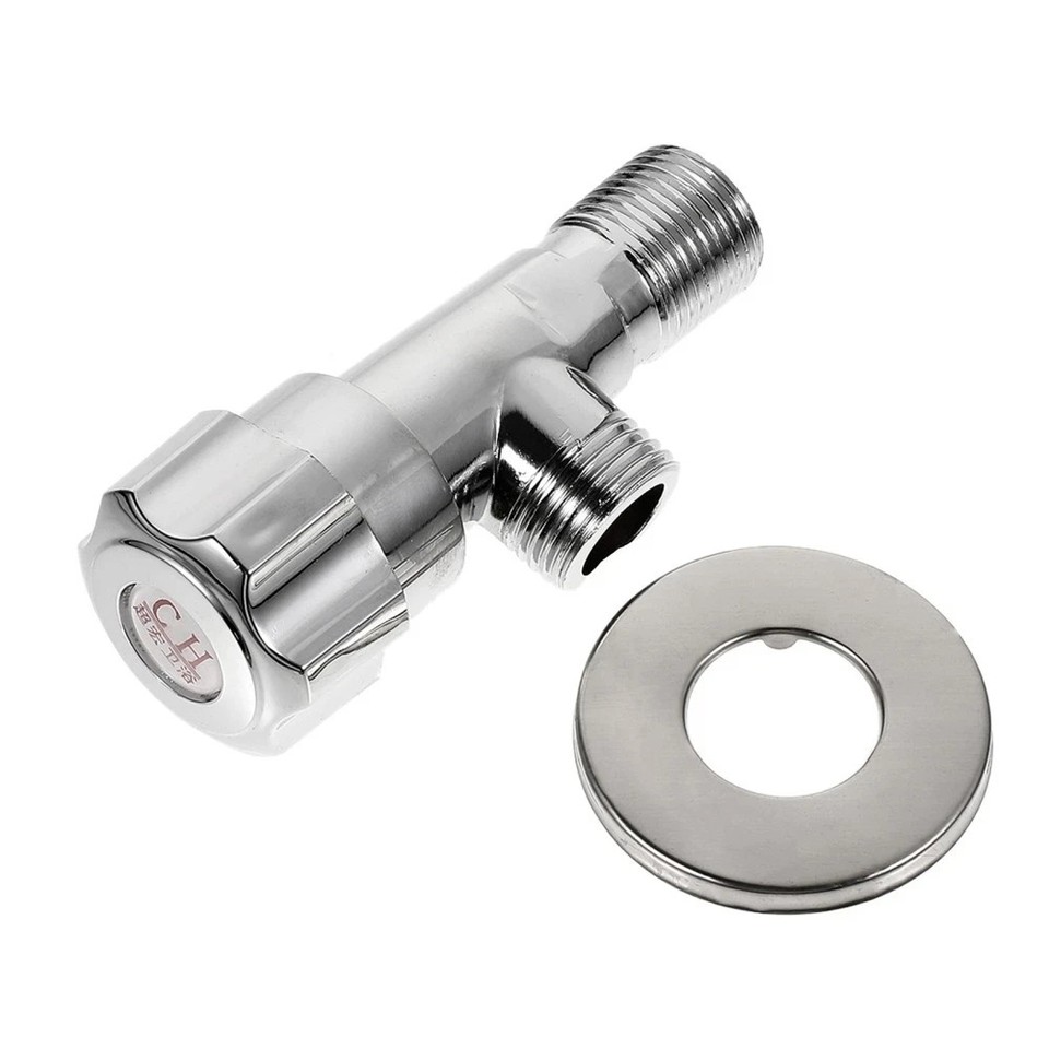 2pc Angle Valve 1 Way Water Stop Bathroom Toilet Faucet Tap Switch ...