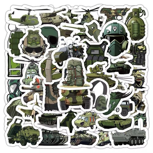 50 PCS Army Military Stickers Green Kids Decals Hydro Yeti Laptop Free ...