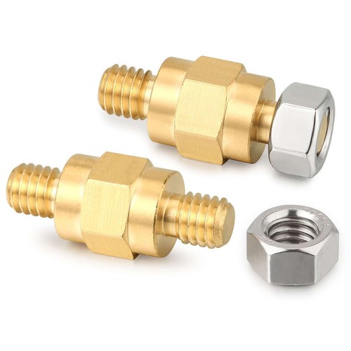 1 Pair 3/8"-16 Brass Side Post Battery Terminal Bolt Standard Extender ...