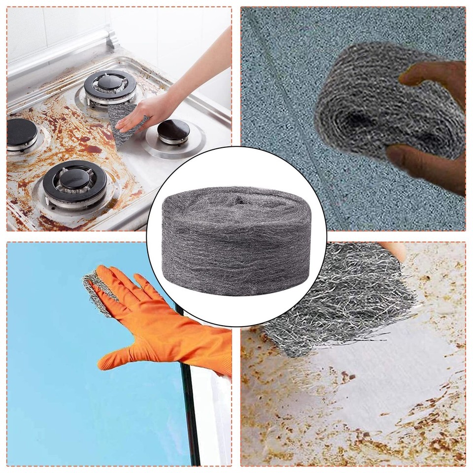 2Rolls 4M Steel Wool Mice Coarse Wire Wool Fill Fabric DIY Kit Holes ...