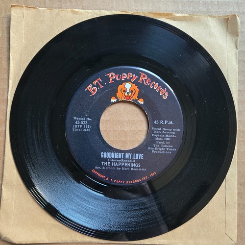 THE HAPPENINGS Goodnight My Love/Lillies By Monet 45 7" Record Vinyl ...