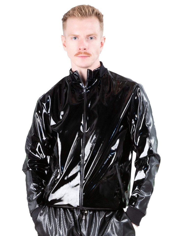 Honour PVC Jacket With Long Sleeves & Pattern Finish in Black | eBay UK