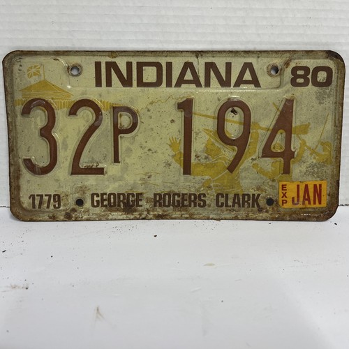 Vintage 1980 Indiana License Plate - Crafting Birthday MANCAVE slf | eBay