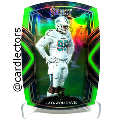 2020 Panini Select RAEKWON DAVIS #296 RC Club Level Neon Green PRIZM ...