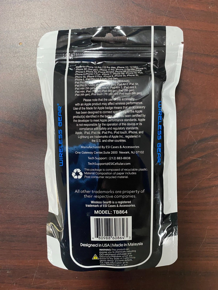 TB864 WIRELESS GEAR 10FT CABLE IPHONE IPAD IPOD | eBay