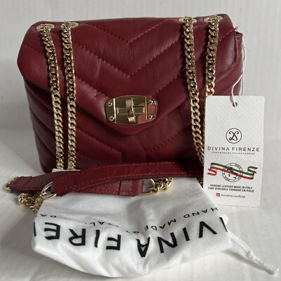 NWT DIVINA FIRENZE BRIDGET CROSSBODY Shoulder Italian Leather Bag/w ...