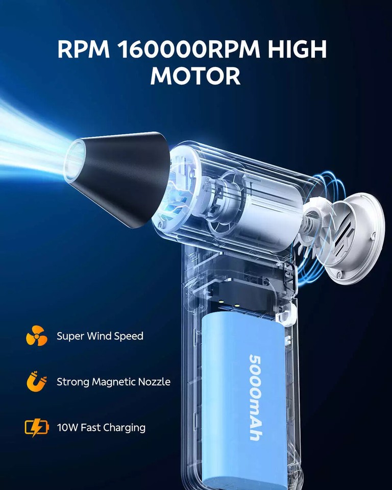 🔥Portable Jet Dry Blower Mini Turbo Jet Air Blower 160000 RPM Electric ...