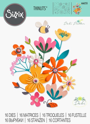 New Sizzix Thinlits Fabulous Bold Floral #666255 16pc Retail $24.99 Debi Potter | eBay
