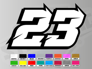 3 X Custom Racing Numbers - Vinyl Stickers / Decals Laminated - Race ...