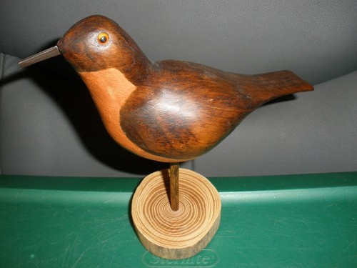 1991 First Robin Figure Wood Carving by Kevin Book 7" Tall Life Sized ...