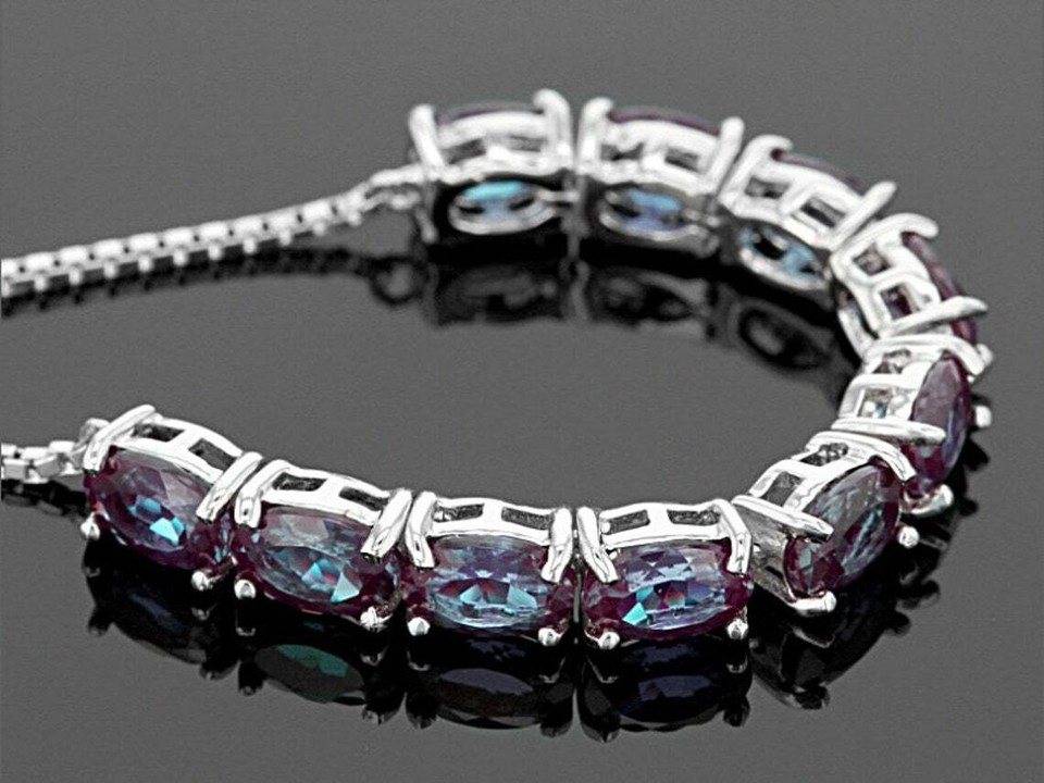 Unique Alexandrite Adjustable Bolo Chain Bracelet 925 Sterling Silver ...